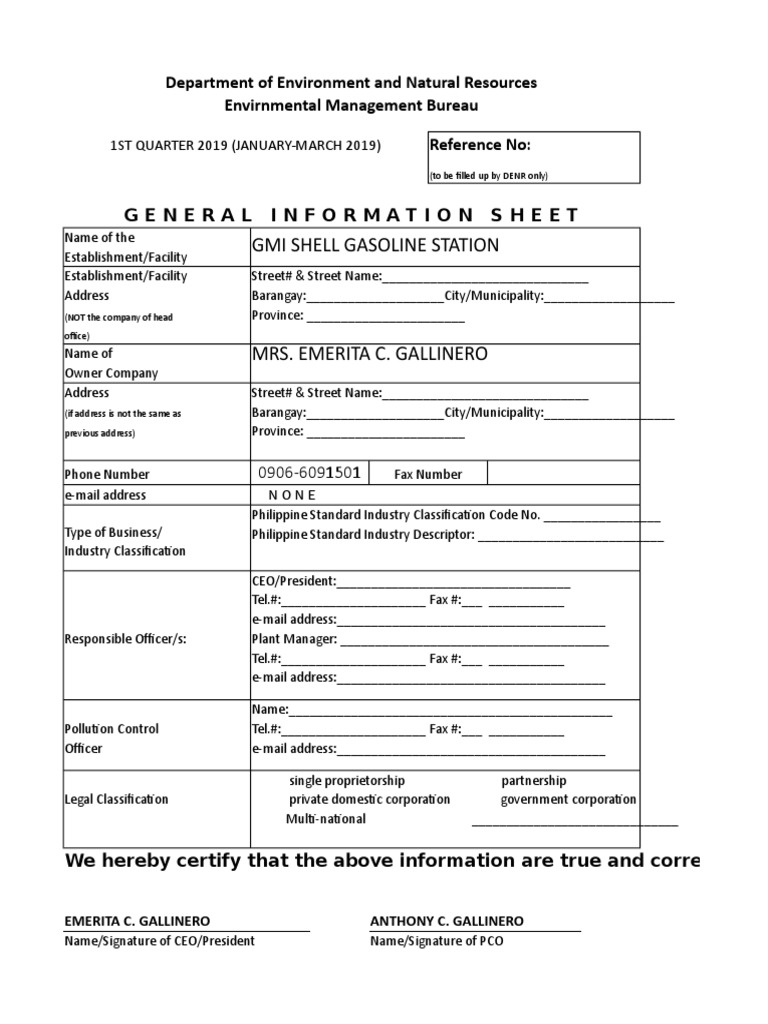 Gmi Shell Gasoline Station: Department of Environment and Natural ...