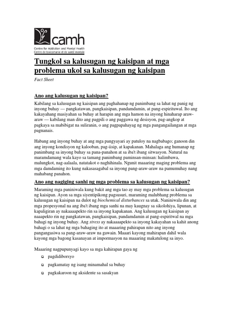 Tagalog About Mental Health | PDF