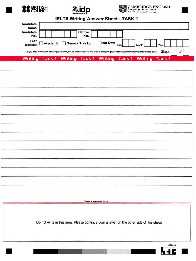New IELTS Writing Answer Sheet PDF | PDF