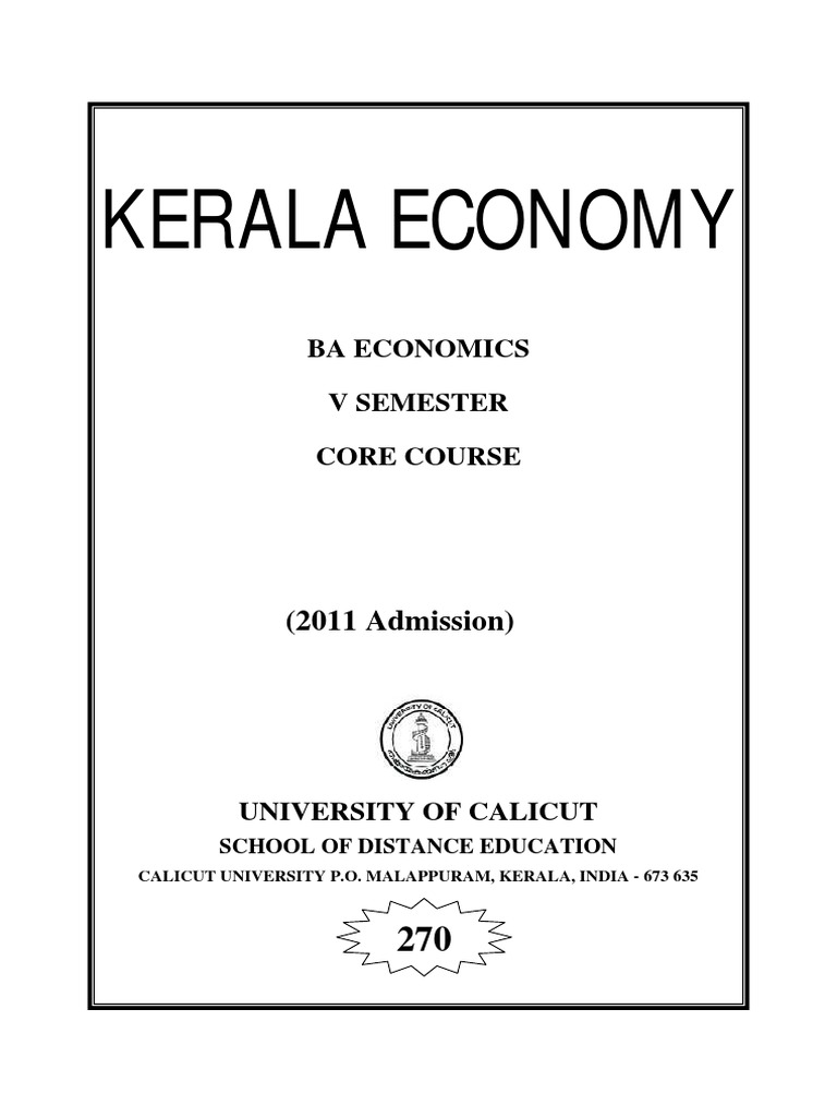 Kerala Economy Study Material PDF | PDF | Economic Development | Poverty Threshold