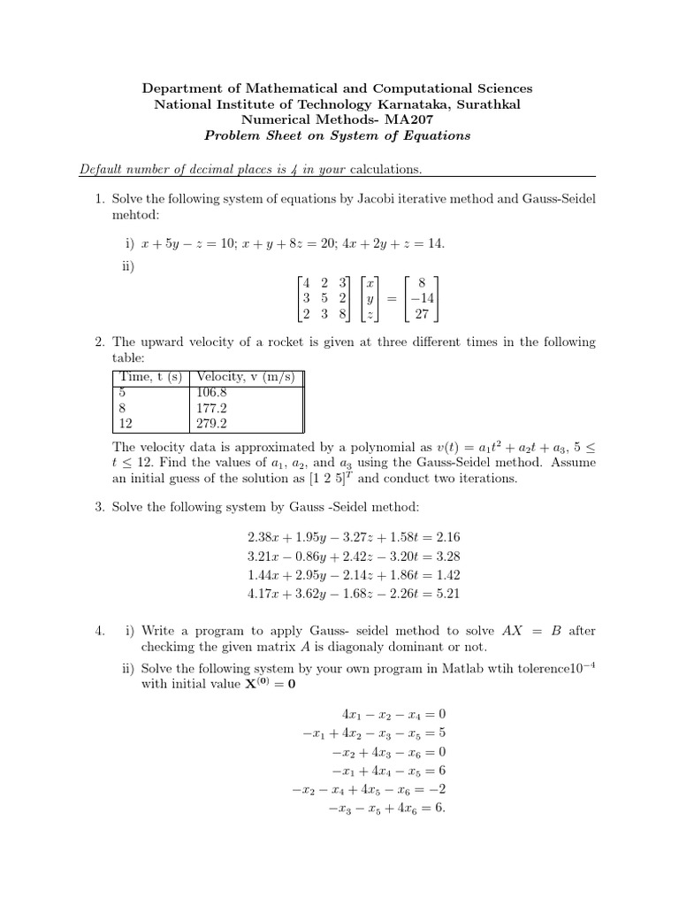 Numerical Methods Practice Problems | PDF | Numerical Analysis | Theoretical Computer Science