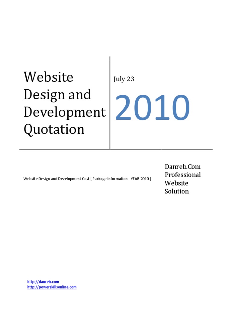 Free Web Design Quote Template PDF | PDF | Websites | Web Design