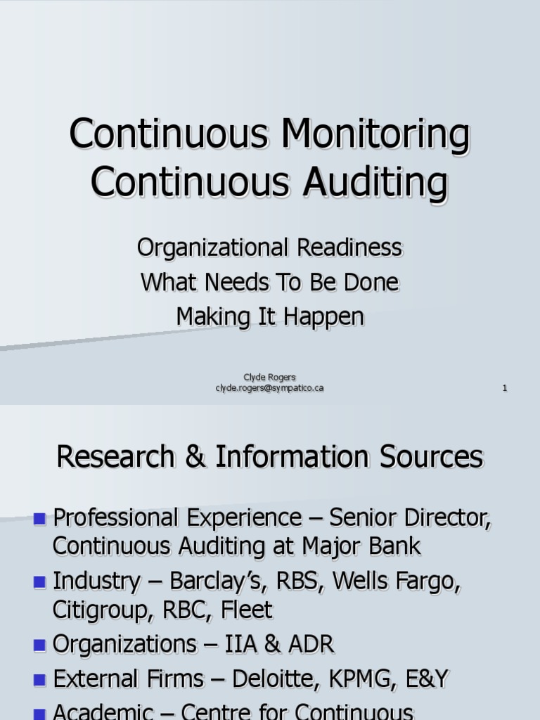Continuous Monitoring Continuous Auditing: Organizational Readiness ...