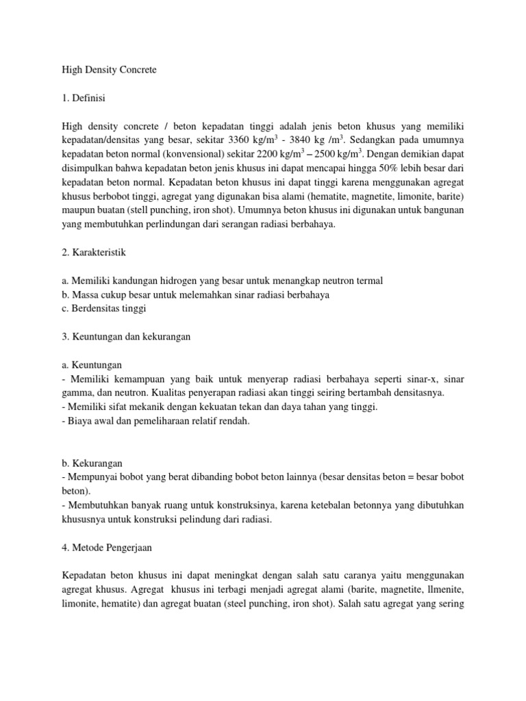 High Density Concrete | PDF