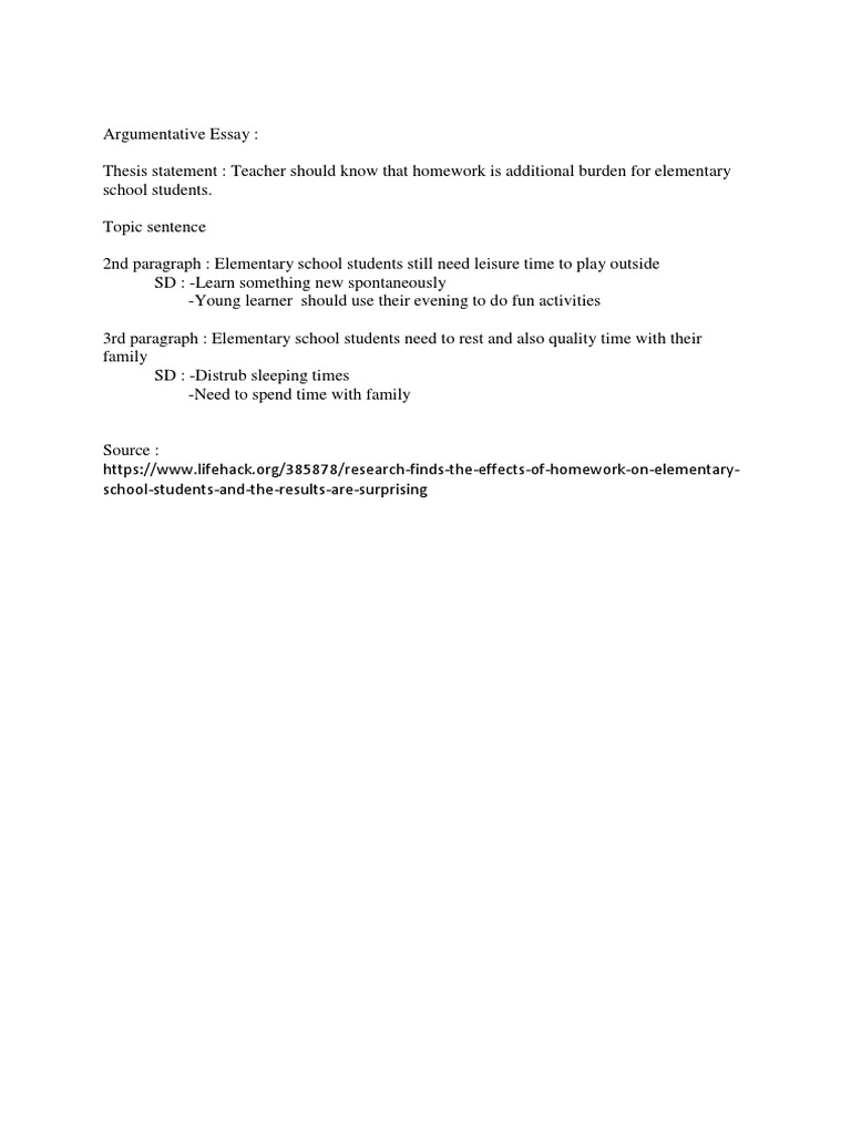 Argumentative Essay | PDF | Homework | Teachers