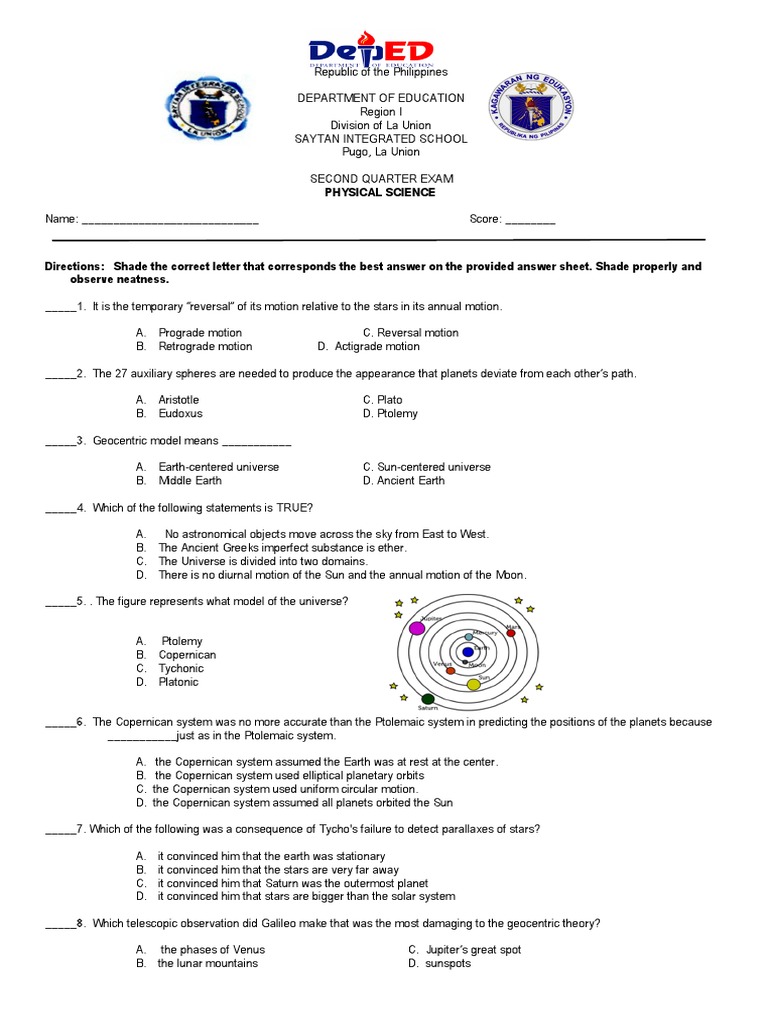 Math9 2nd | Download Free PDF | Heliocentrism | Force