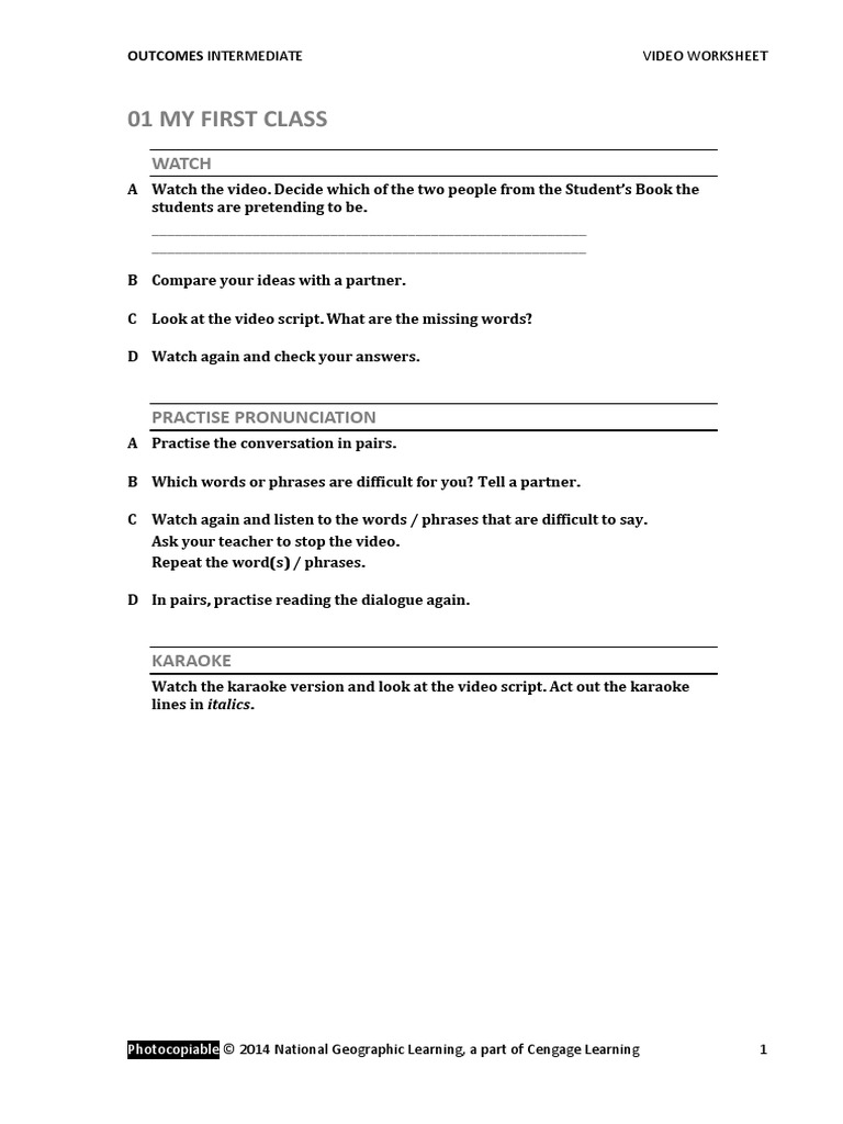 01 My First Class: Watch | PDF