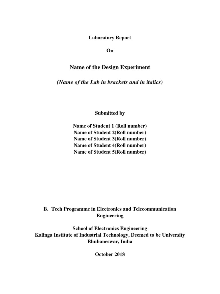 Open Ended Exp - Report - Format | PDF | Electronic Engineering | Times ...
