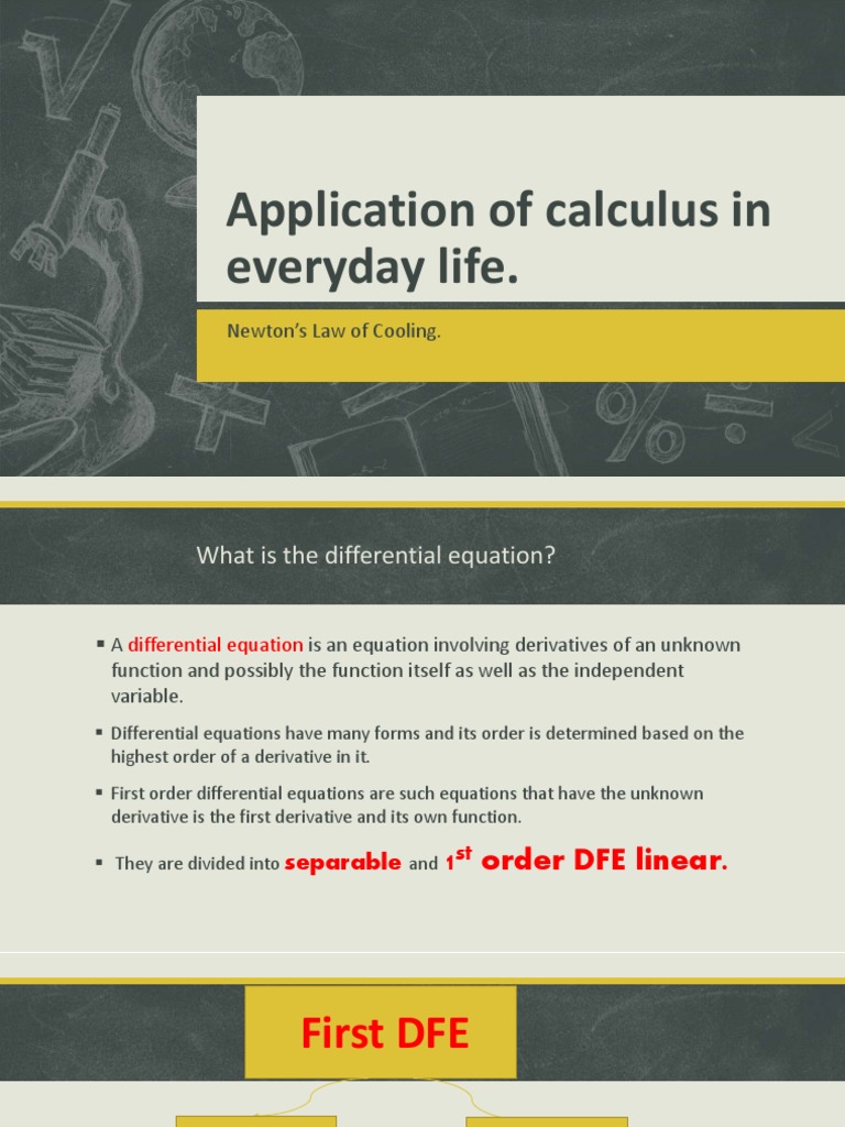Application of Calculus in Everyday Life.: Newton's Law of Cooling ...