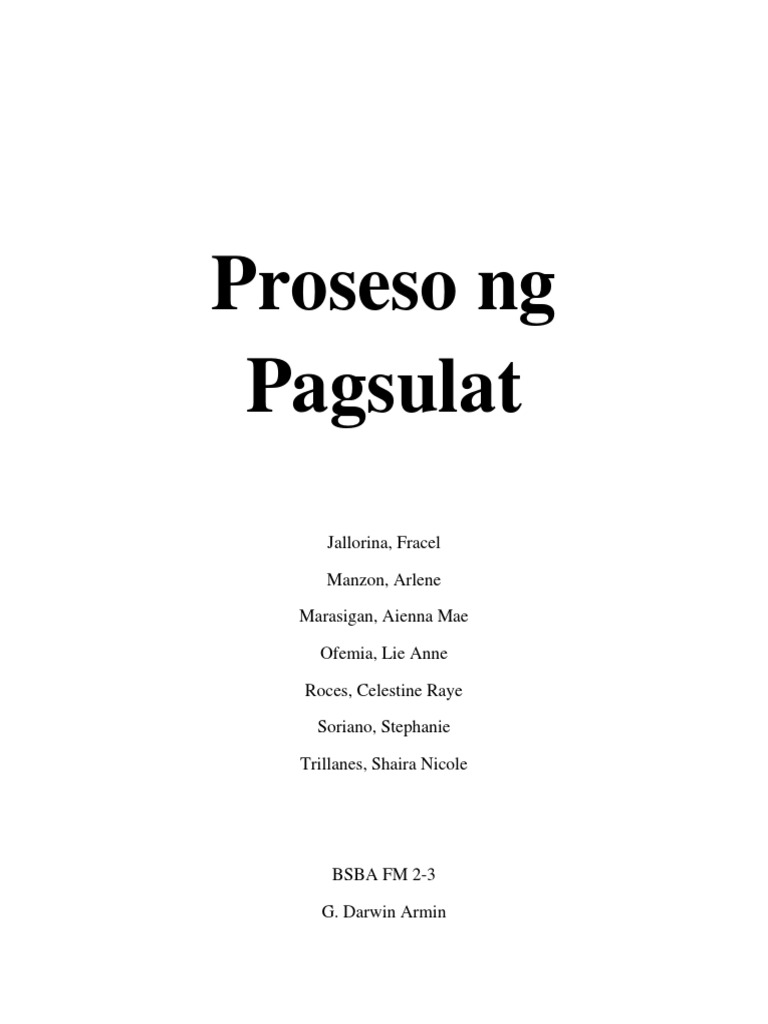 Proseso NG Pagsulat | PDF