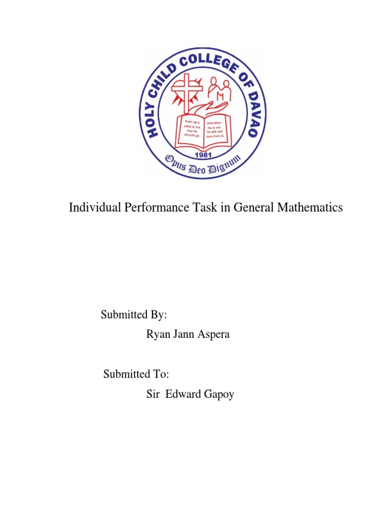 General Mathematics Performance Task | PDF
