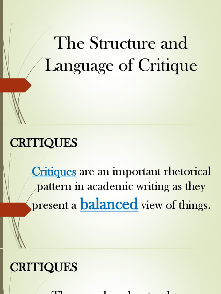 Guidelines for Developing Effective Academic Critiques | PDF