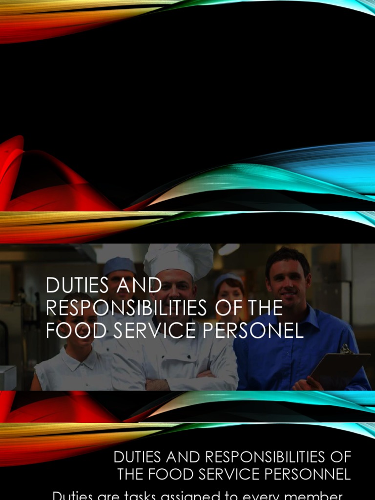 Duties and Responsibilities of The Food Service Personel | PDF ...