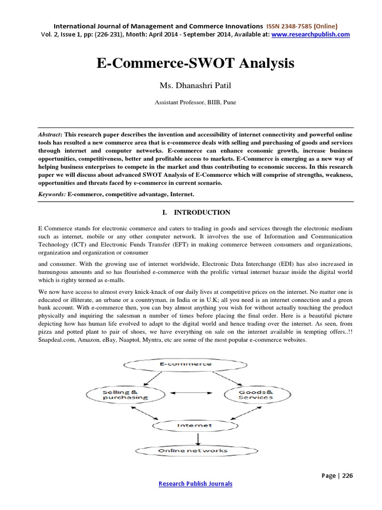 E-Commerce-SWOT Analysis-488 PDF | PDF | E Commerce | Online Shopping