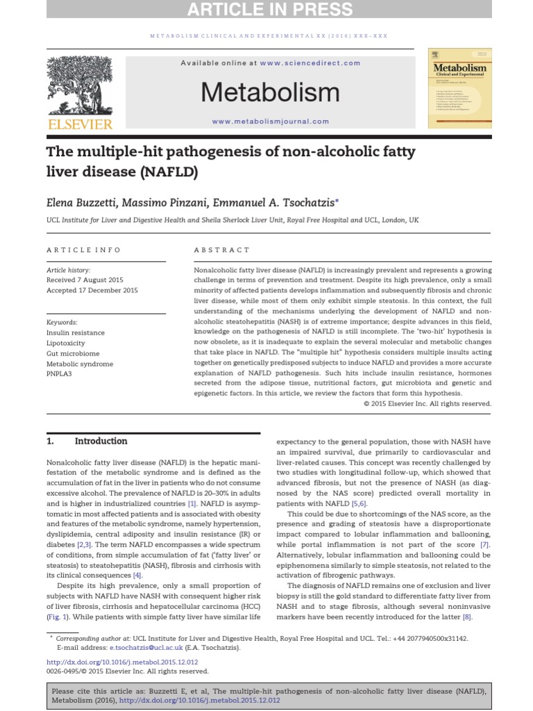 Metabolism: The Multiple-Hit Pathogenesis of Non-Alcoholic Fatty Liver ...