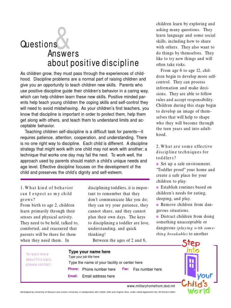 Questions Answers About Positive Discipline: 2. What Are Some Effective ...