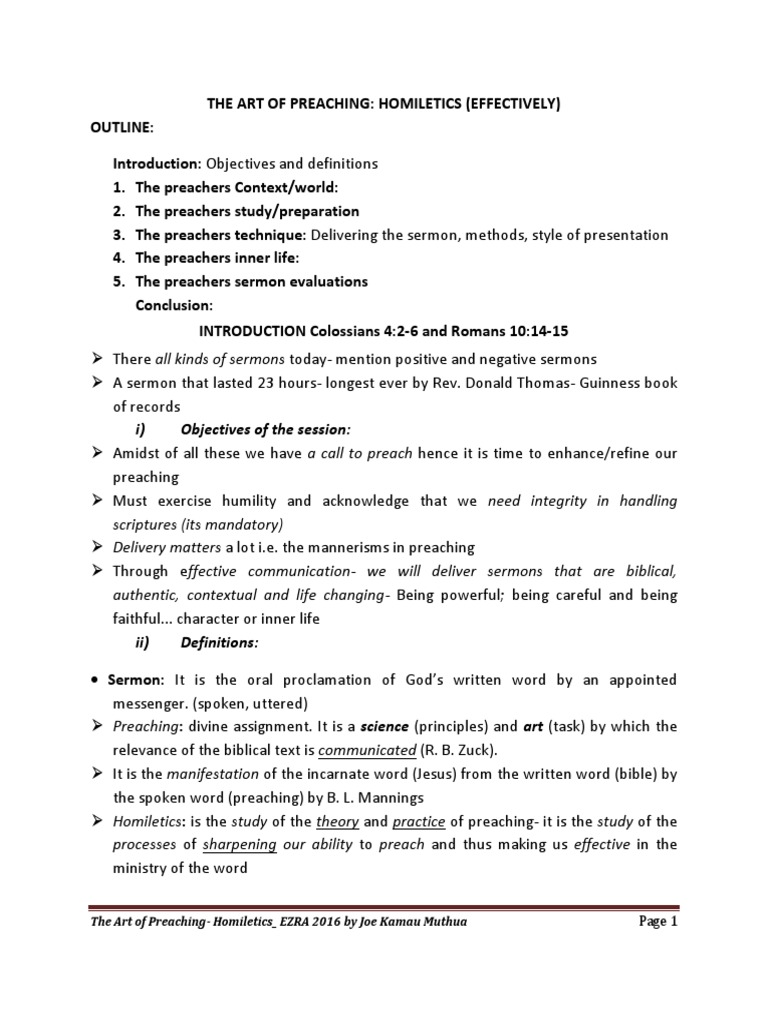 Effective Homiletics for Preachers | PDF | Sermon | Homiletics