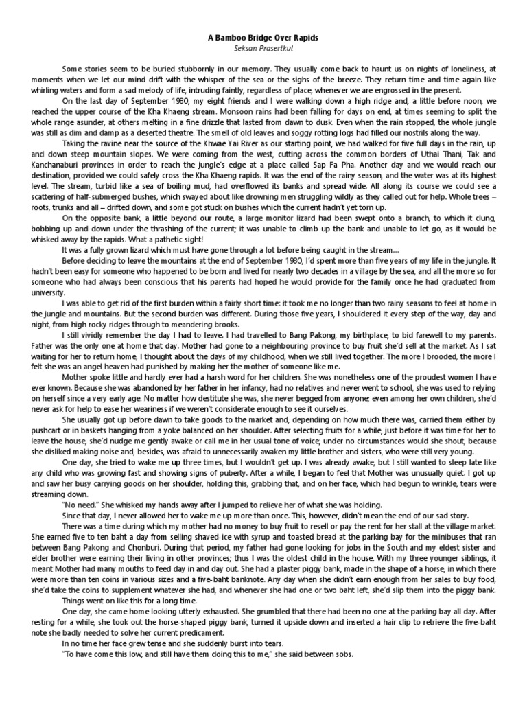 Bamboo Bridge and Life's Struggles | PDF | Nature