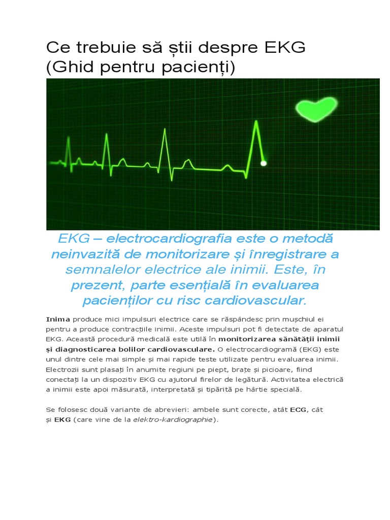 Ce Trebuie Să Știi Despre EKG | PDF
