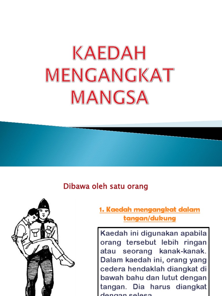 Kaedah Mengangkat Mangsa Cedera | PDF