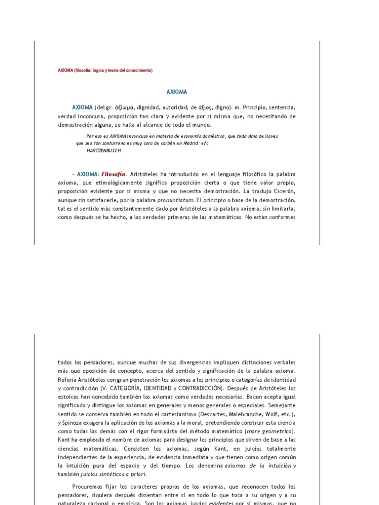 AXIOMA Definición | PDF | Axioma | Empirismo