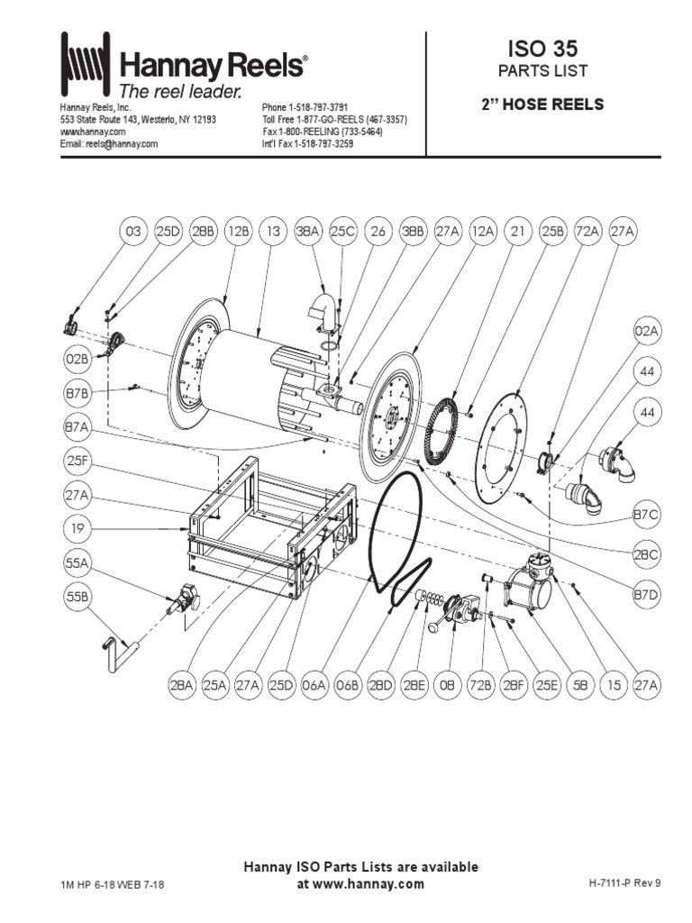 2" Hose Reels: Parts List | PDF | Screw | Manufactured Goods
