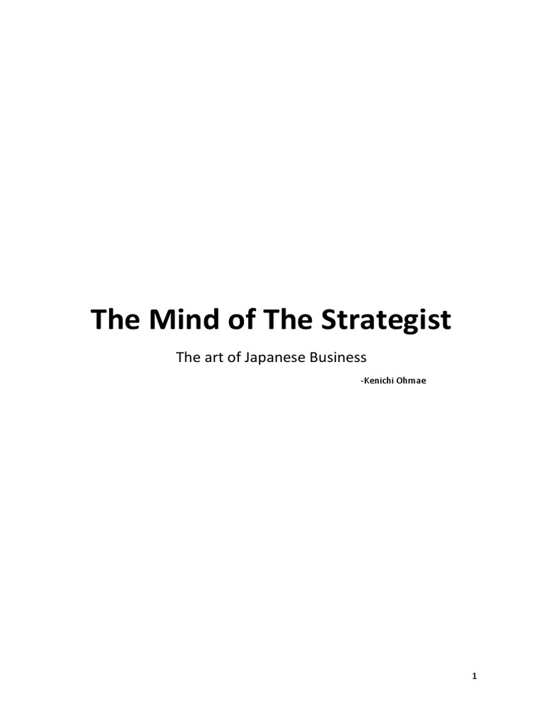 The Mind of The Strategist | PDF | Strategist | Strategic Management