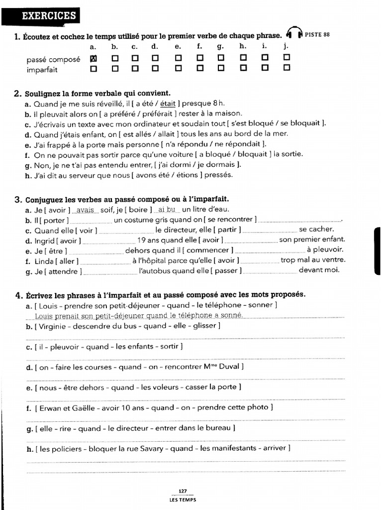 Passé Composé Vs Imparfait | PDF