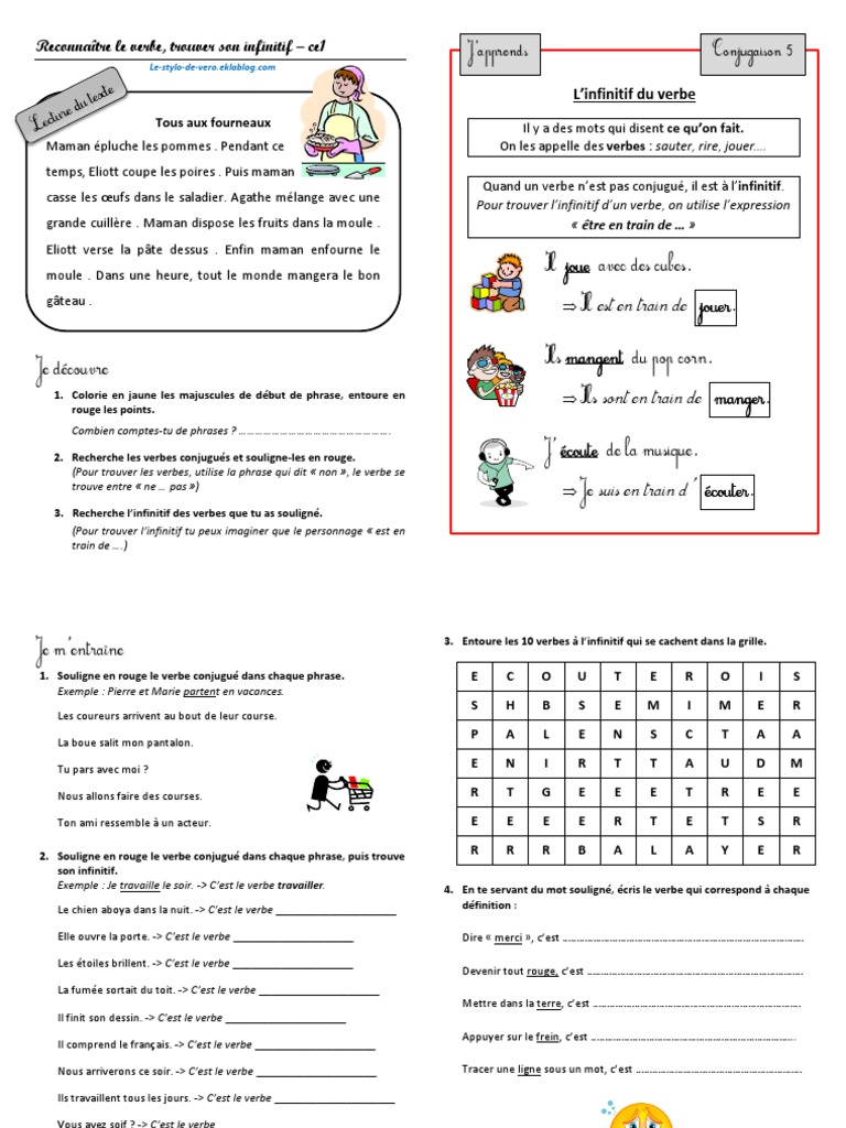 5 Reconnaitre Le Verbe Ce1 | PDF | Biscuit | Verbe