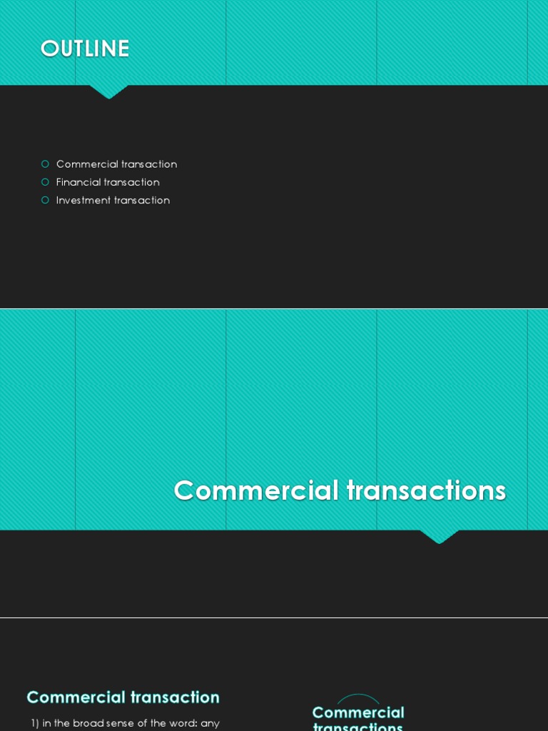 Types of Commercial and Financial Transactions | PDF | Financial ...