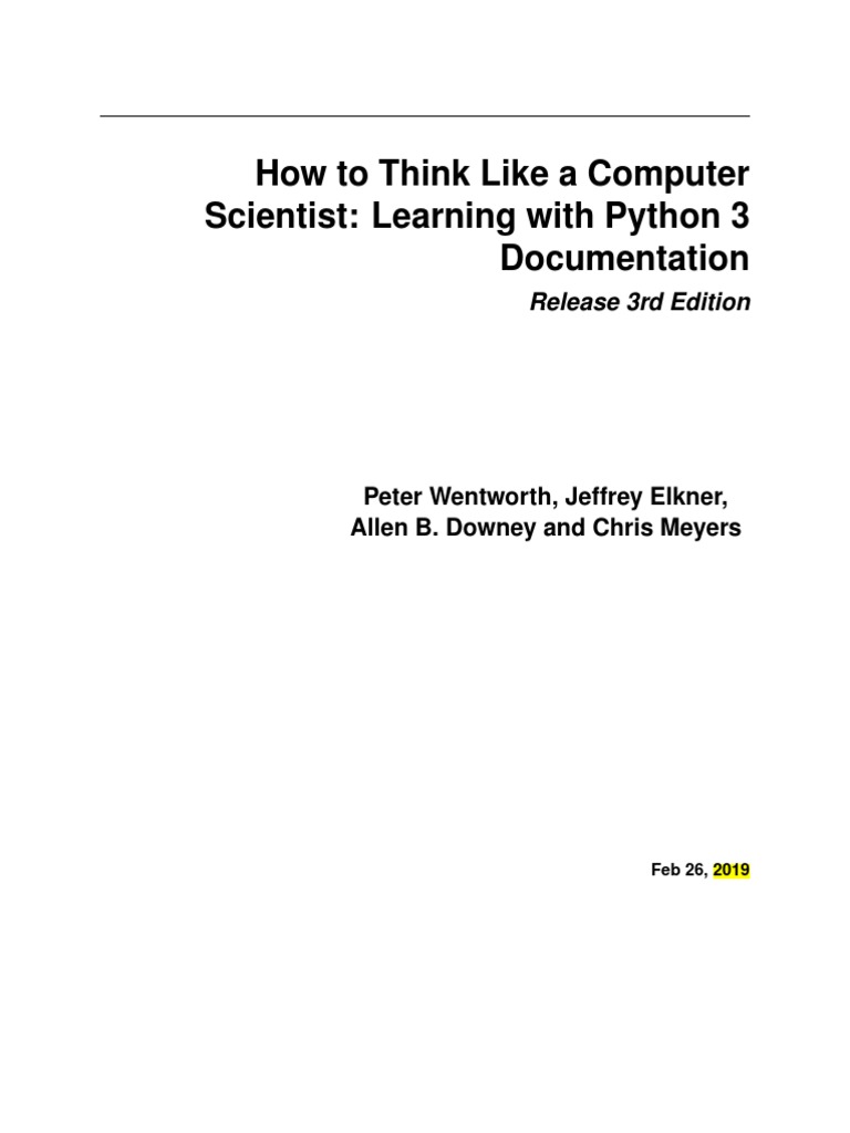 Think Like Computer Scientist Pdf Programming Language Computer Program 