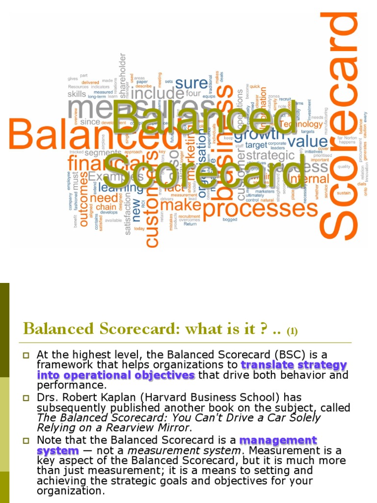 Balanced Scorecard Framework Overview | PDF | Strategic Management ...