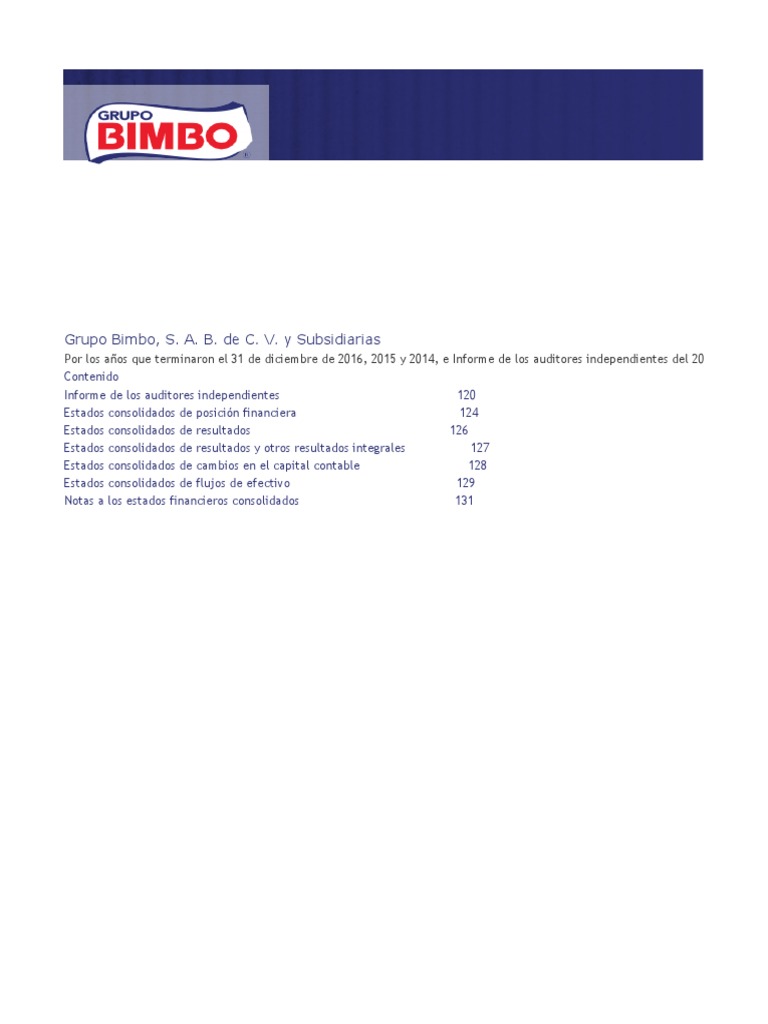 Balance General Bimbo | PDF | Auditoría | Activo intangible