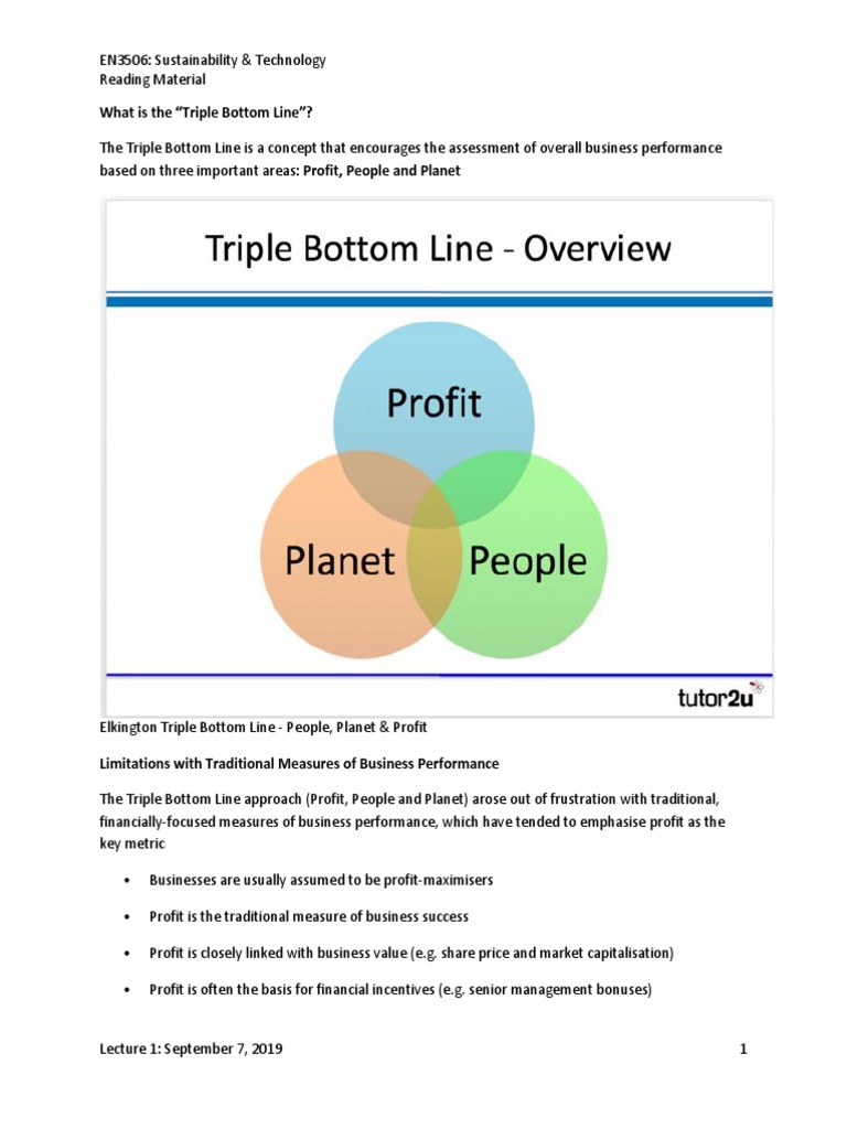 What Is The "Triple Bottom Line"? | PDF | Economy And The Environment ...