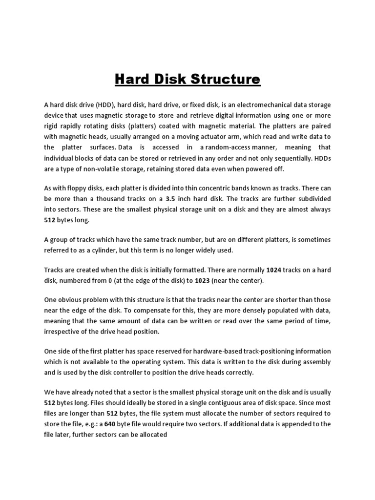 Hard Disk Structure