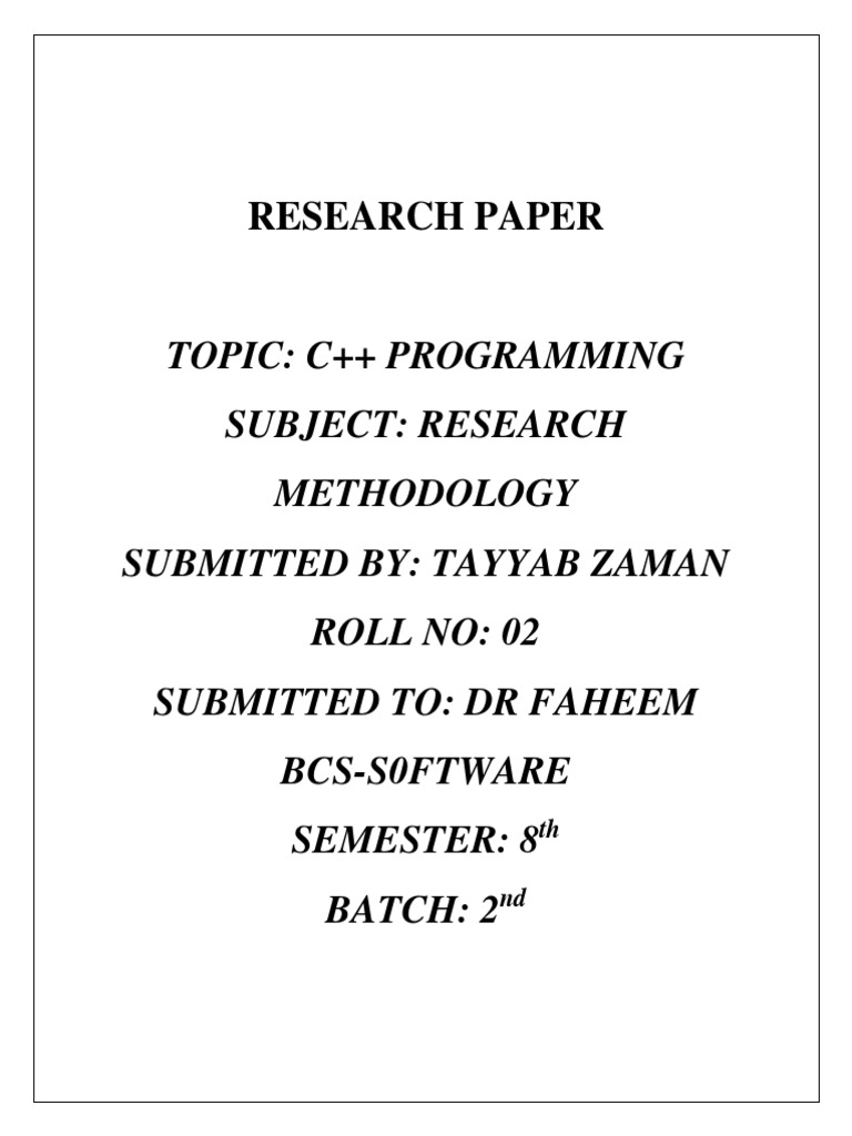 Research Paper | Download Free PDF | C++ | Programming Language