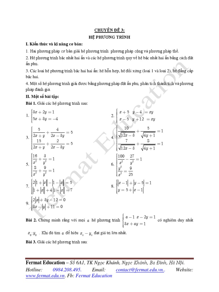 CHUYÊN ĐỀ 3 HPT | PDF