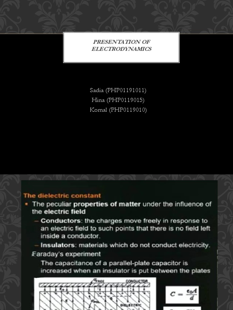 Presentation of Electrodynamics | PDF