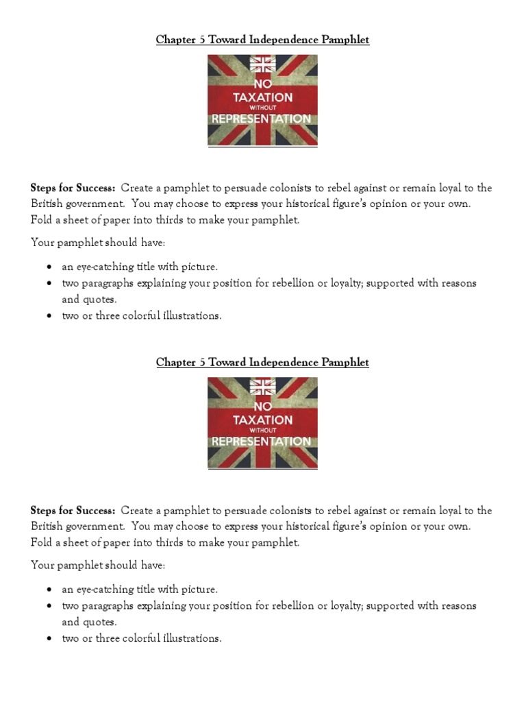 Chapter 5 Toward Independence Pamphlet | PDF