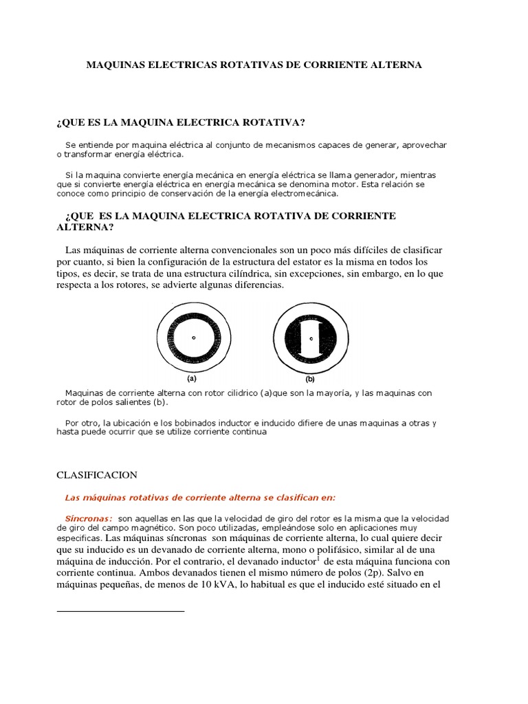 Maquinas Electricas Rotativas de Corriente Alterna 11111 | PDF | Motor eléctrico | Corriente ...