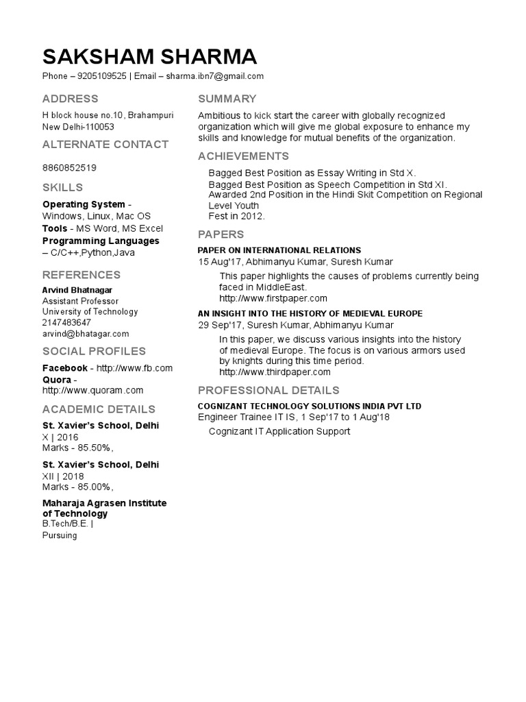Saksham Sharma: Address | PDF | Software | Computing