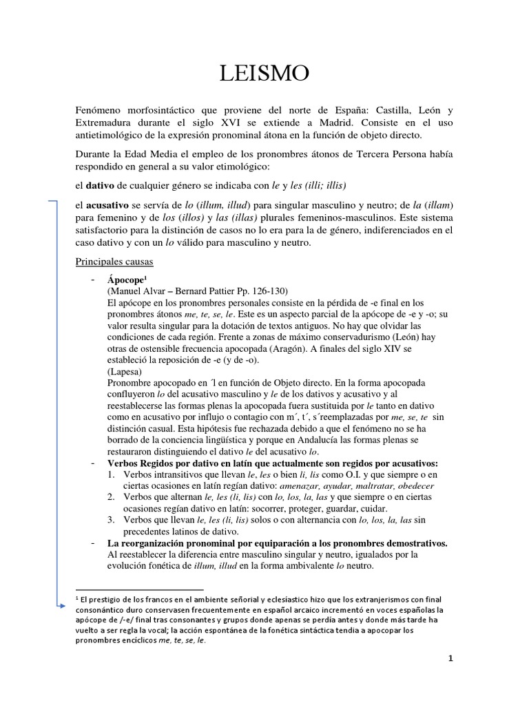 Leismo Yeismo | PDF | Lengua española | Fonema