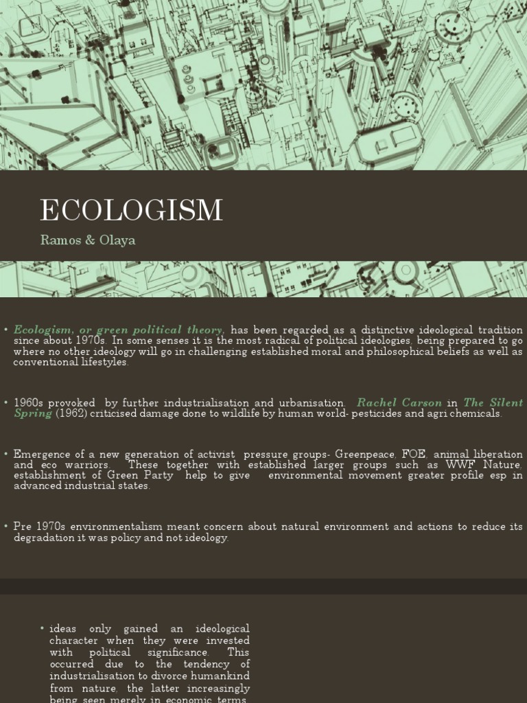 ECOLOGISM | PDF | Environmentalism | Ecology