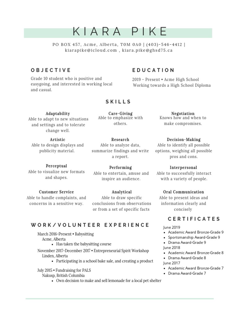 Functional Resume - Kiara 1 | PDF | Learning | Cognition