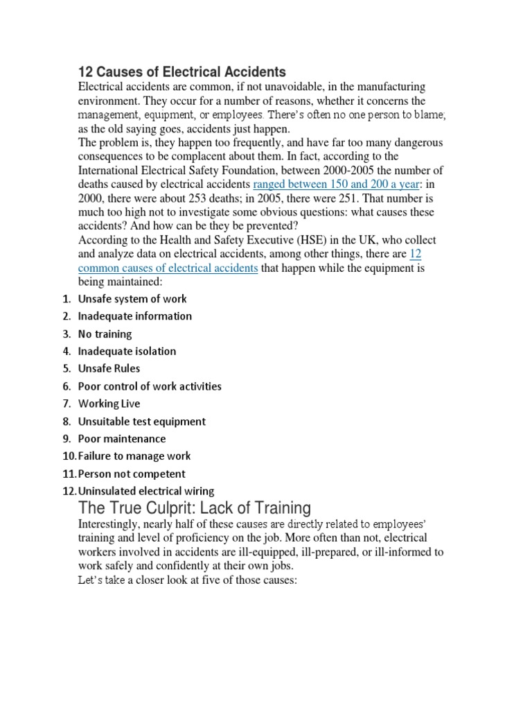 Electrical Safety for Manufacturing Workers | PDF | Employment ...