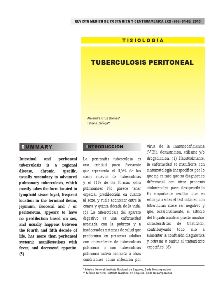 Tuberculosis Peritoneal | PDF | Tuberculosis | Cirrosis