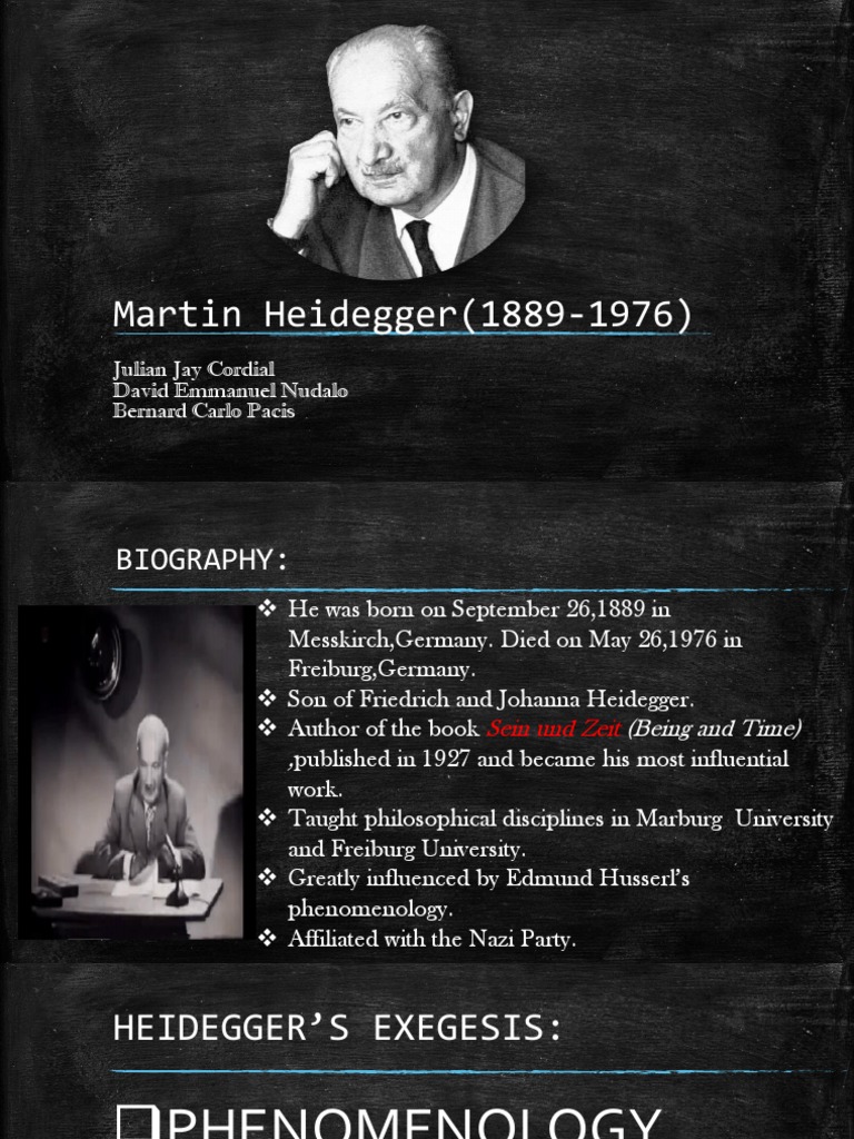 Martin Heidegger | PDF | Being And Time | Phenomenology (Philosophy)