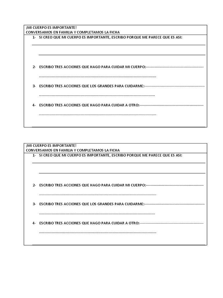 La Importancia de Mi Cuerpo | PDF