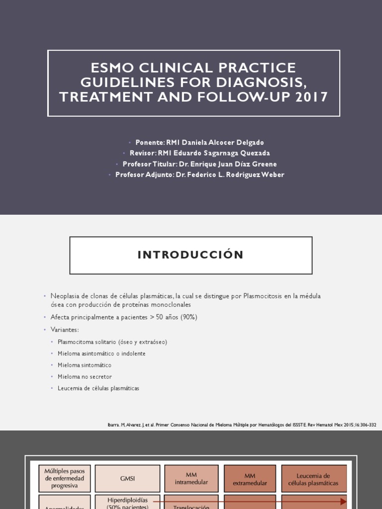 ESMO Clinical Practice Guidelines | PDF | Mieloma múltiple | Medicina