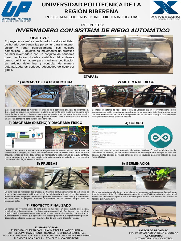 Poster Invernadero | PDF | Riego | Arduino